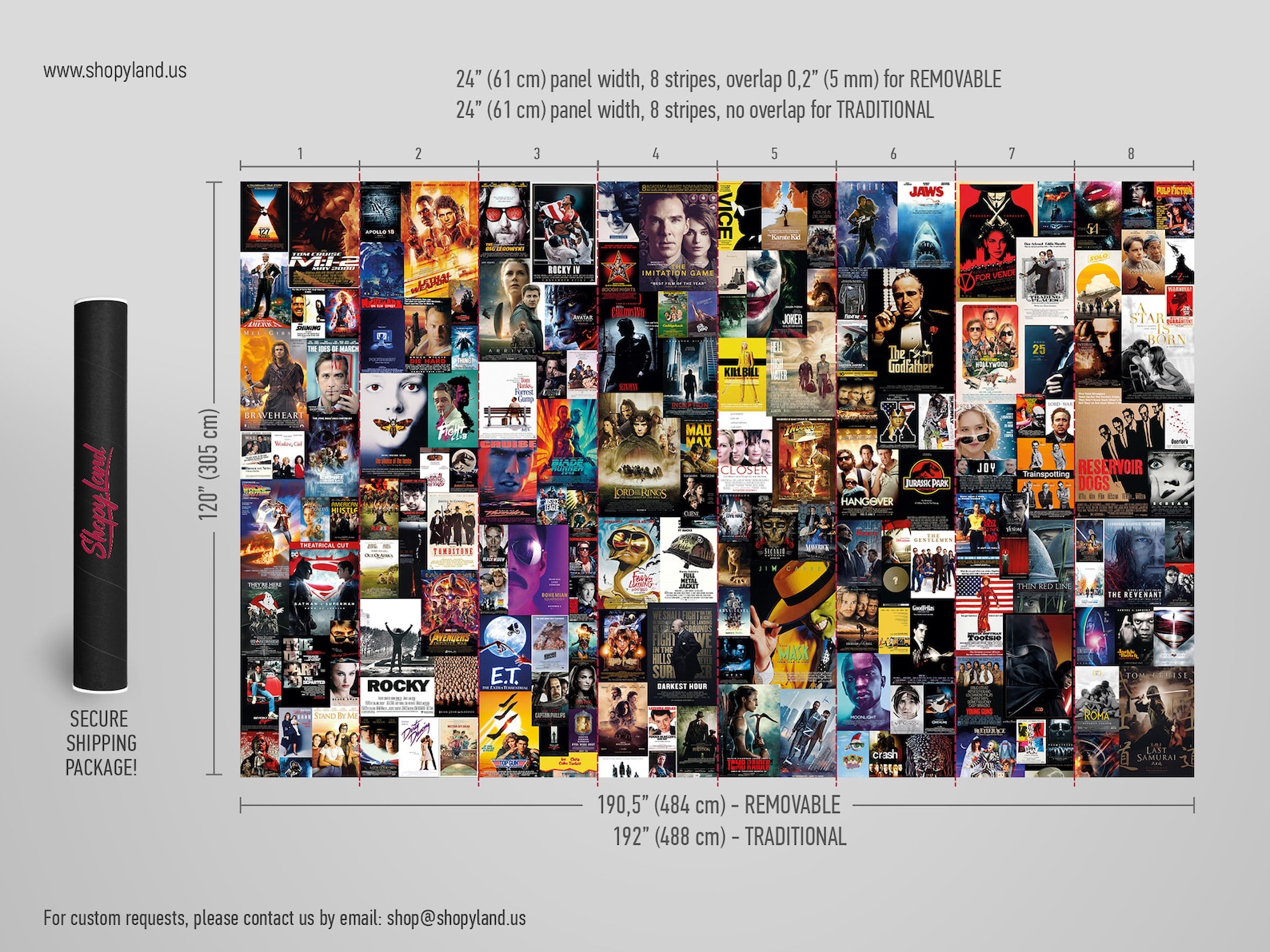 Movie Posters Removable Wallpaper - Traditional Wall Mural - Peel and ...