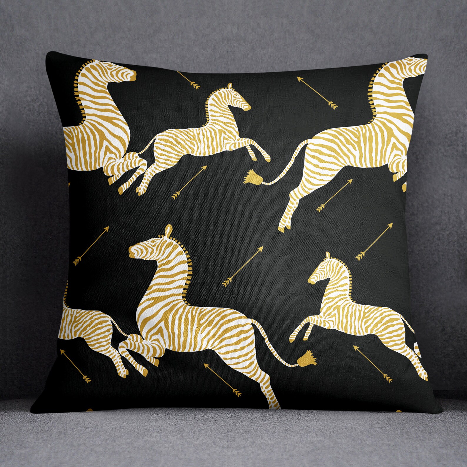 Jumping Zebras Luxury Pillow Cover, Handmade Pillow Cover, Zebra ...