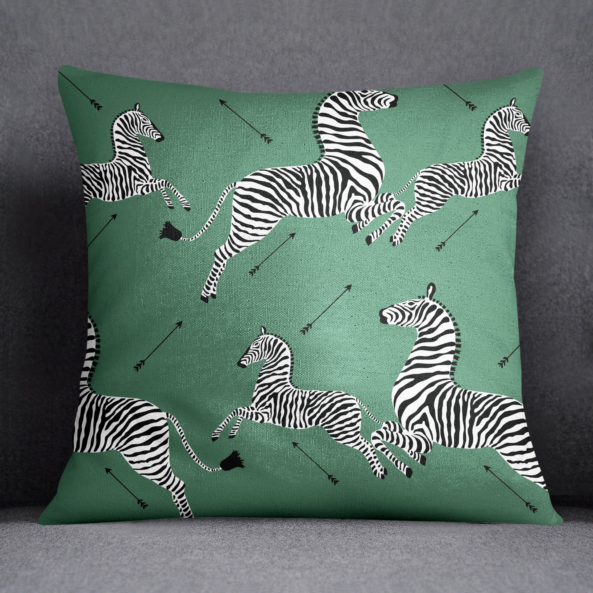 Jumping Zebras Luxury Pillow Cover, Handmade Pillow Cover, Zebra ...