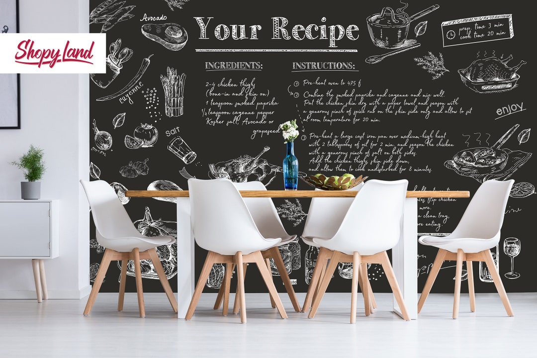 Custom Recipes Wallpaper – Peel and Stick or Non-pasted – Family ...