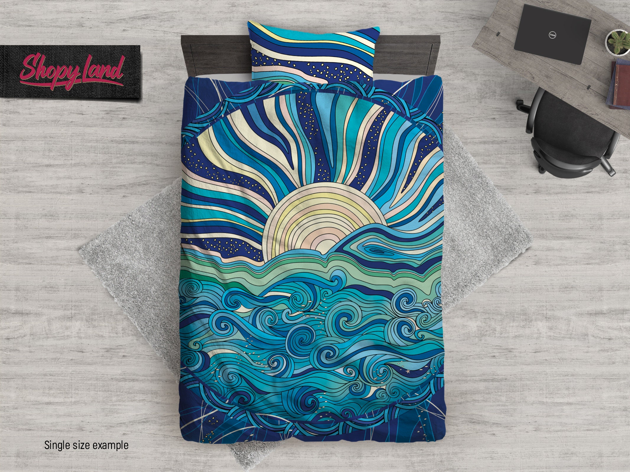 Bohemian Bedding Set Sea Sun Duvet Cover Vintage Bedding | Etsy