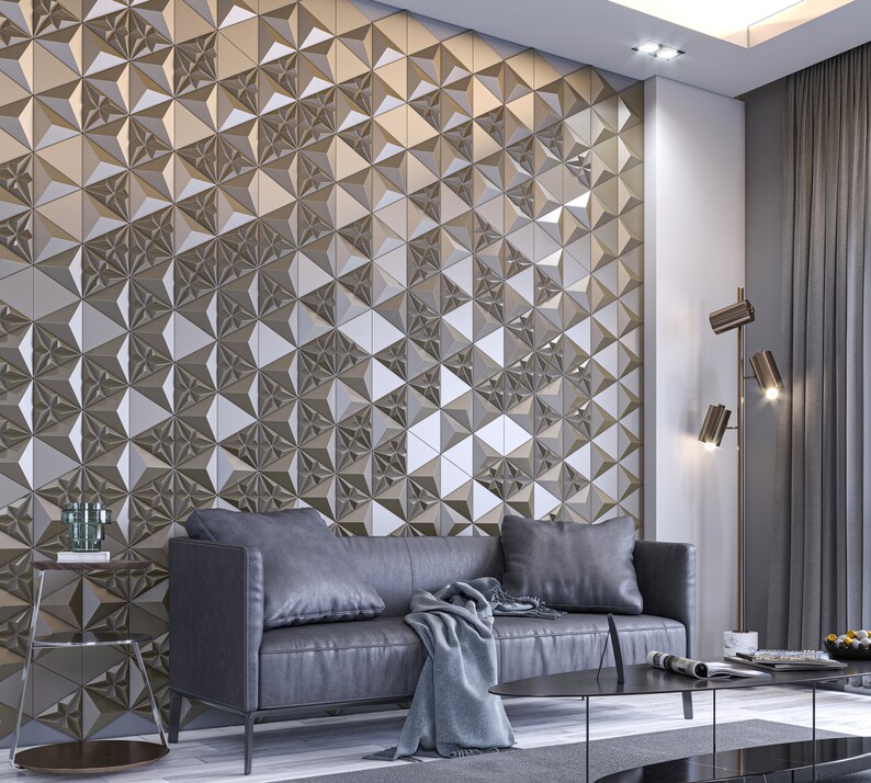 3D Wall Panels NAVA – Pyramid Design Wall Tiles – Modern Decorative ...