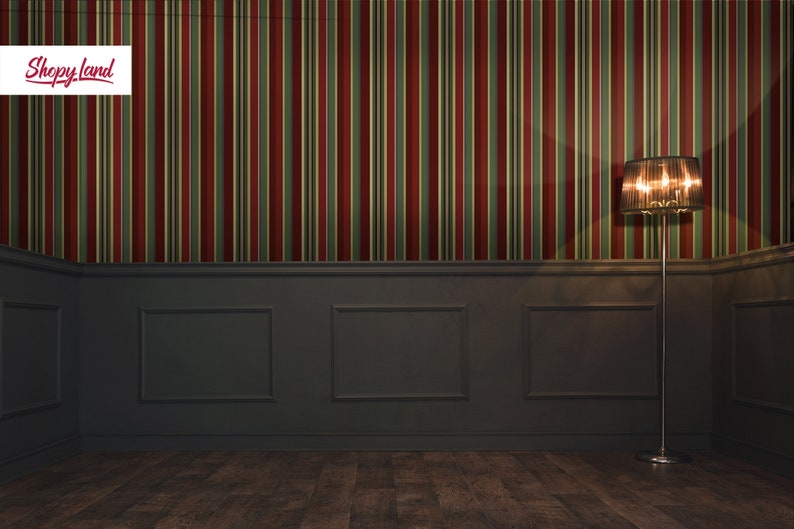 Stretching Stripes Wallpaper, Victorian Design Peel and Stick Wallpaper ...