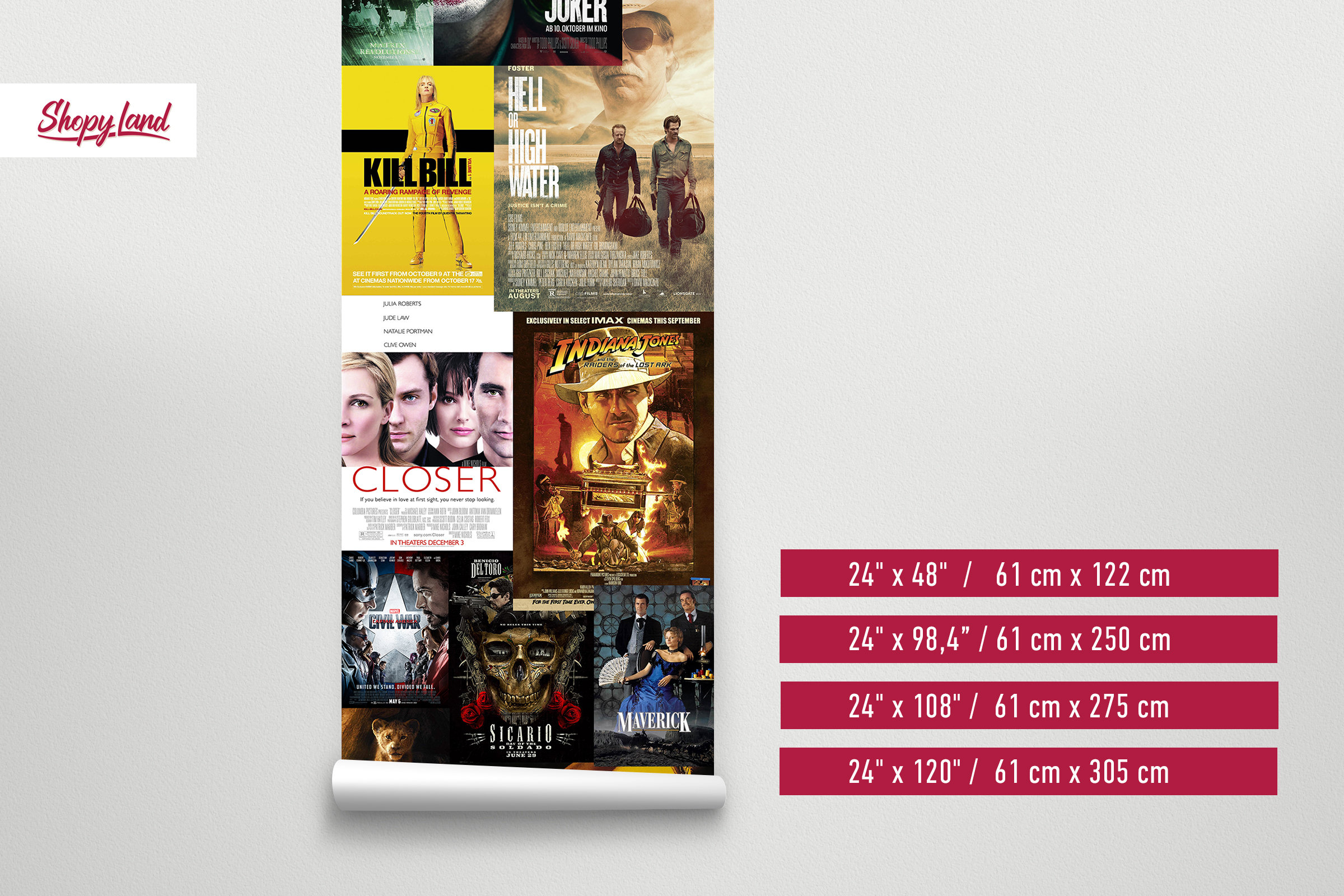 Movie Posters Removable Wallpaper - Traditional Wall Mural - Peel and ...