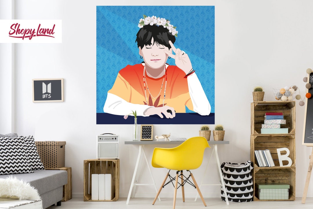 BTS Suga Wall Mural – K-POP Peel&stick or Traditional Wallpaper – Fan ...