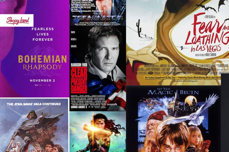 Movie Posters Removable Wallpaper - Traditional Wall Mural - Peel and ...