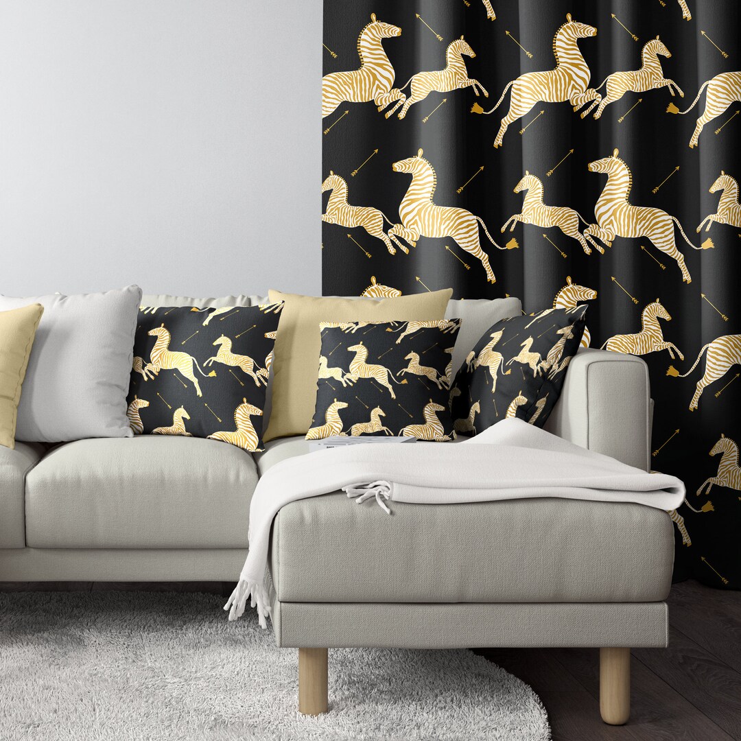 Jumping Zebras Curtains, Window Drapery Animal Pattern, Zebra Window ...