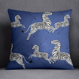 Jumping Zebras Luxury Pillow Cover, Handmade Pillow Cover, Zebra ...