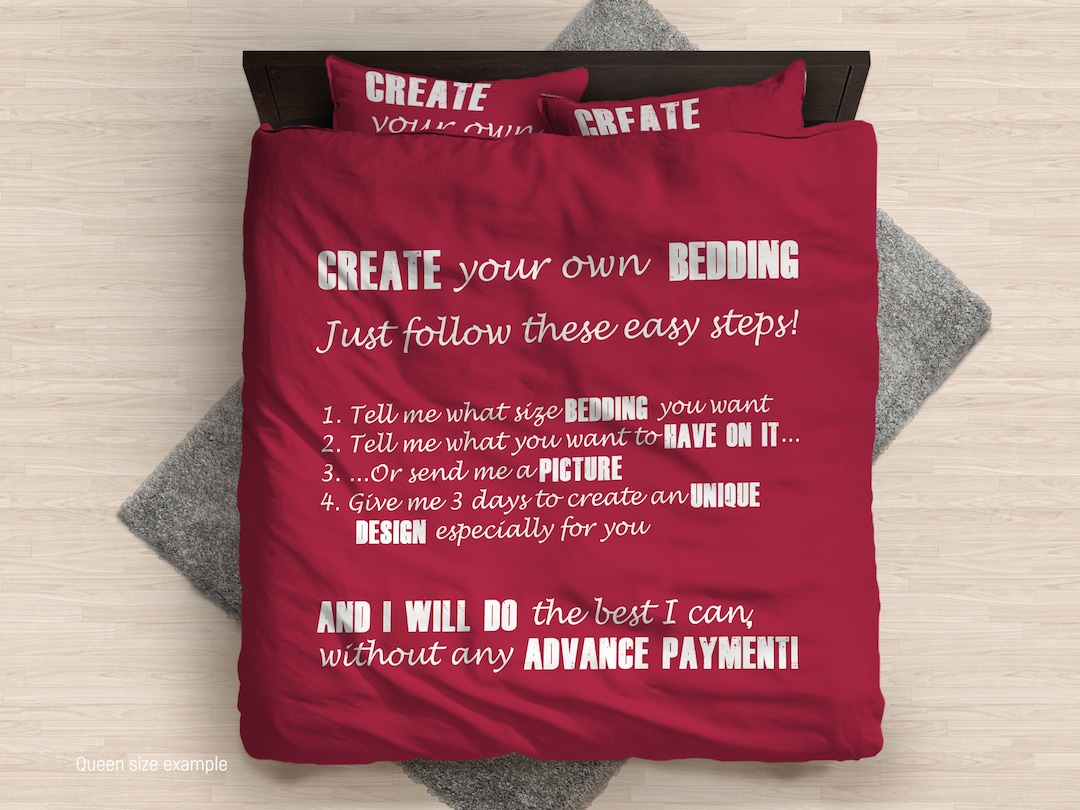 Custom Bedding Set – Personalized Duvet or Comforter – Create Your Own ...