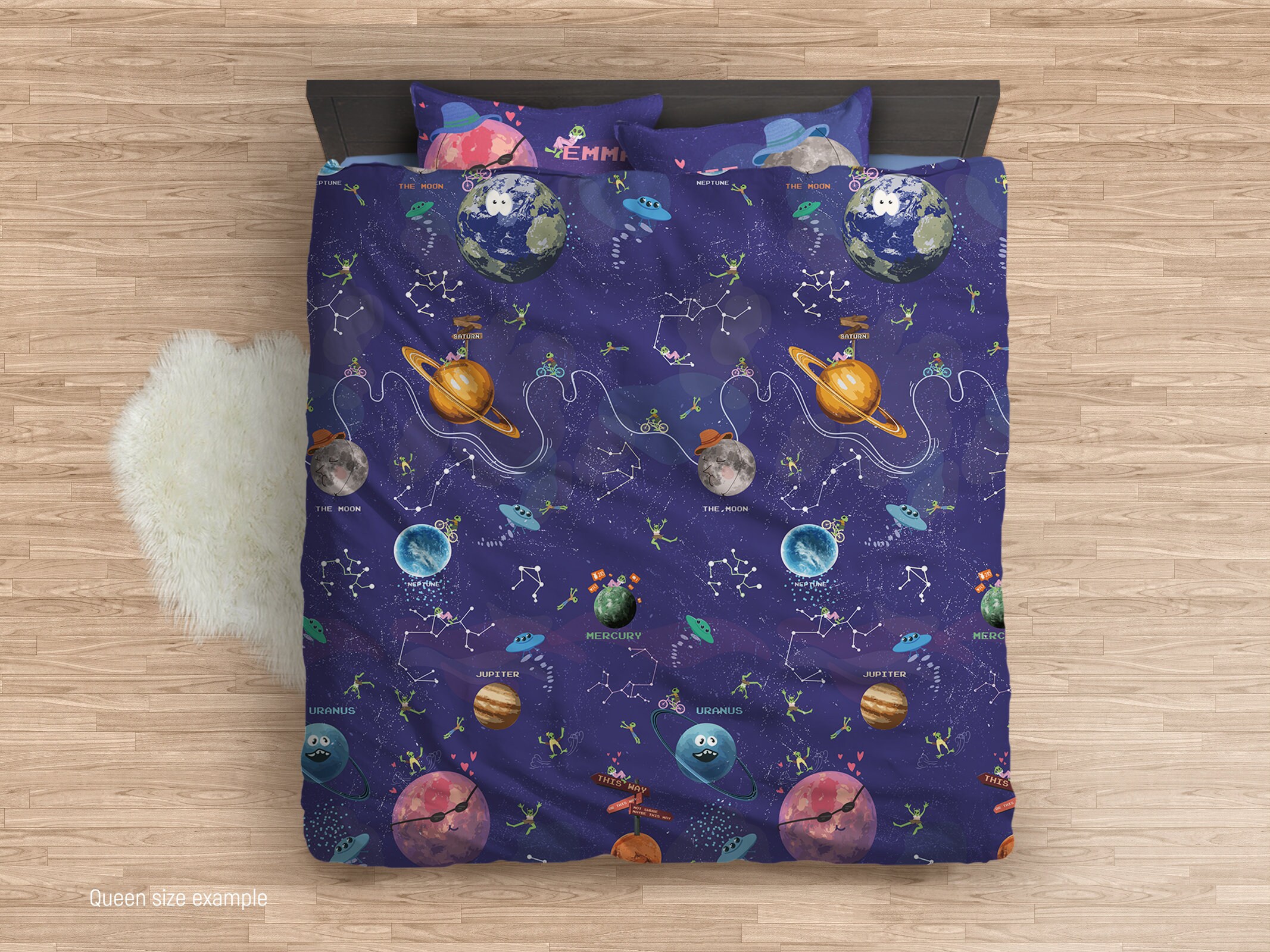 The Planets Bedding Set – Kids Space Comforter and Solar System Duvet ...