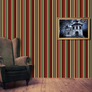 Stretching Stripes Wallpaper, Victorian Design Peel and Stick Wallpaper ...