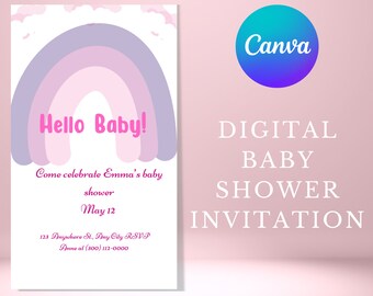 Printable Baby Shower Invitation Generic Template Digital Download DIY ...