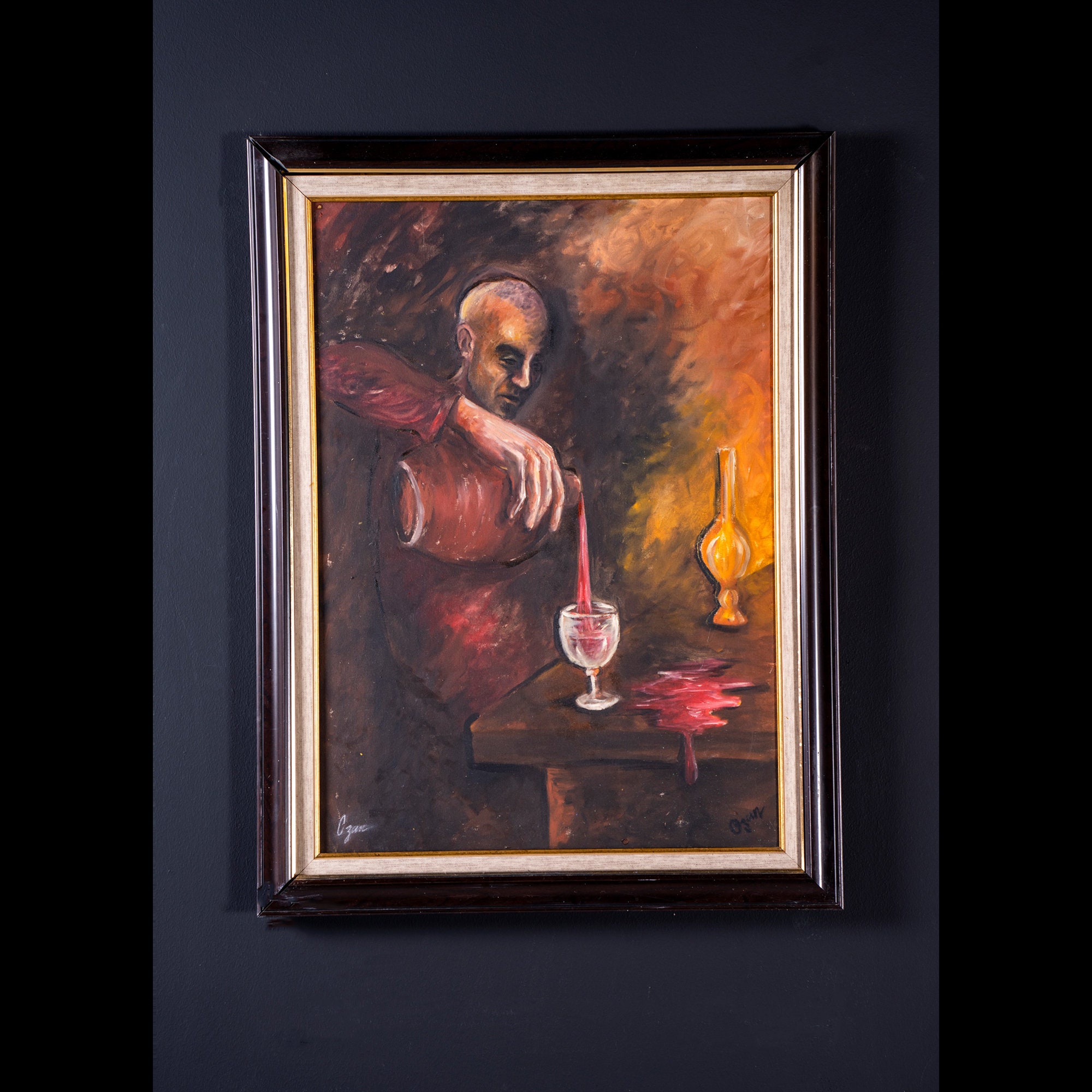 Whine, Oil Painting, Handmade, Wall Art, Wine, Mythology, Ozan Varel ...