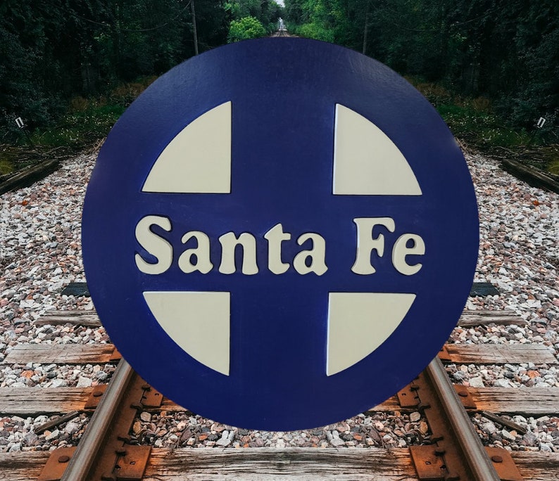 Wall Art Home Decor Round Railroad Sign Layered Railroad Logo Sign Man ...