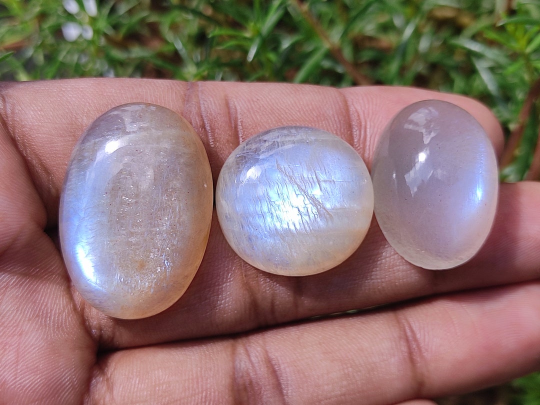 AFRICAN RAINBOW MOONSTONE Crystal - Natural Moonstone Smooth Cabochons ...