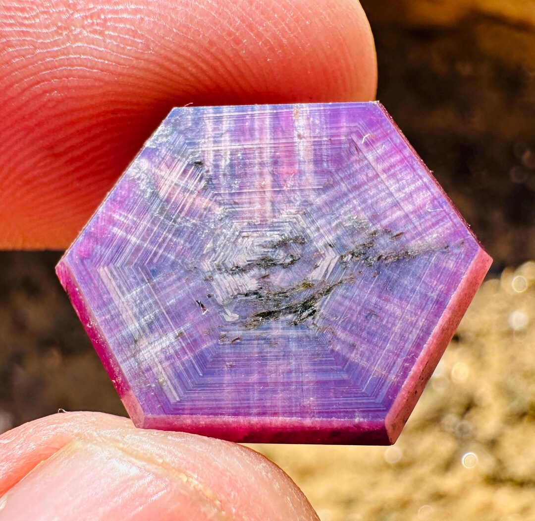 Rare.! Trapiche Ruby Slice - Natural Trapiche Ruby Faceted Slice ...
