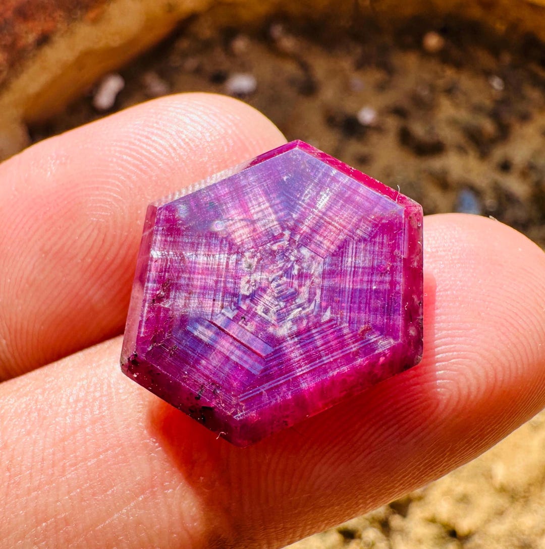 Ruby.! Trapiche Ruby Slice - Natural Trapiche Ruby Faceted Slice ...