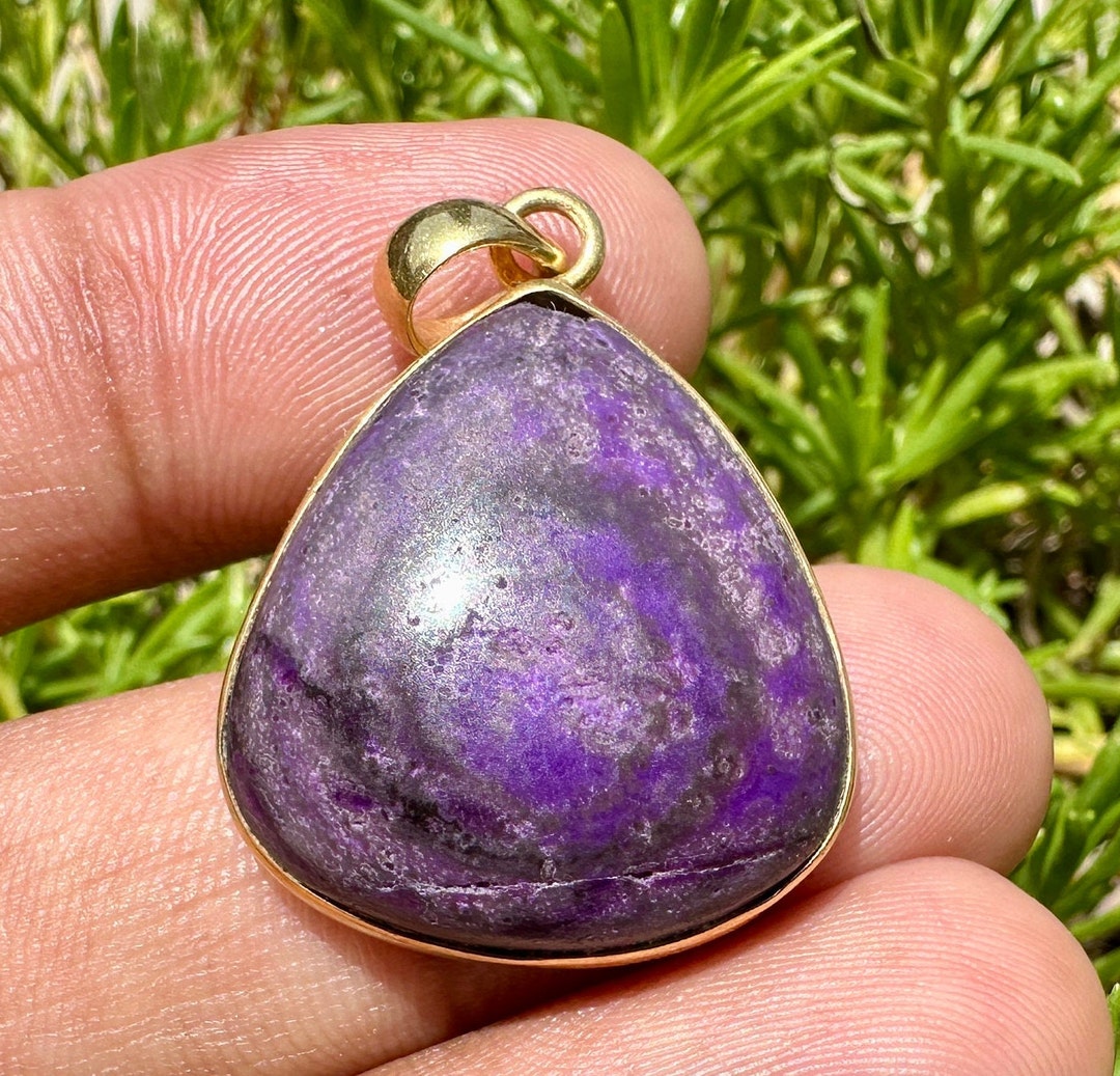 Natural.! Rare Sugilite Pendant - Sugilite Gold Plated 925 Sterling ...