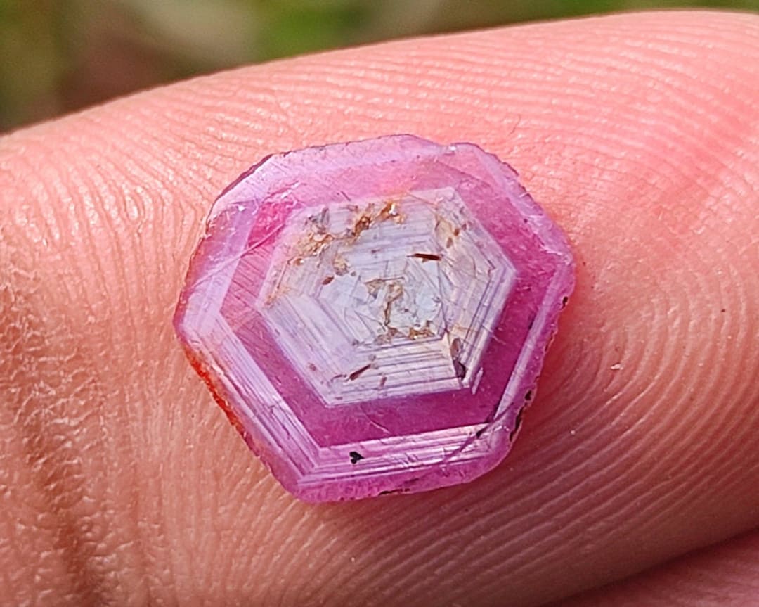 Amazing..! Hexagon Ruby - Natural Ruby Stone - Flashy Ruby Raw Crystal ...