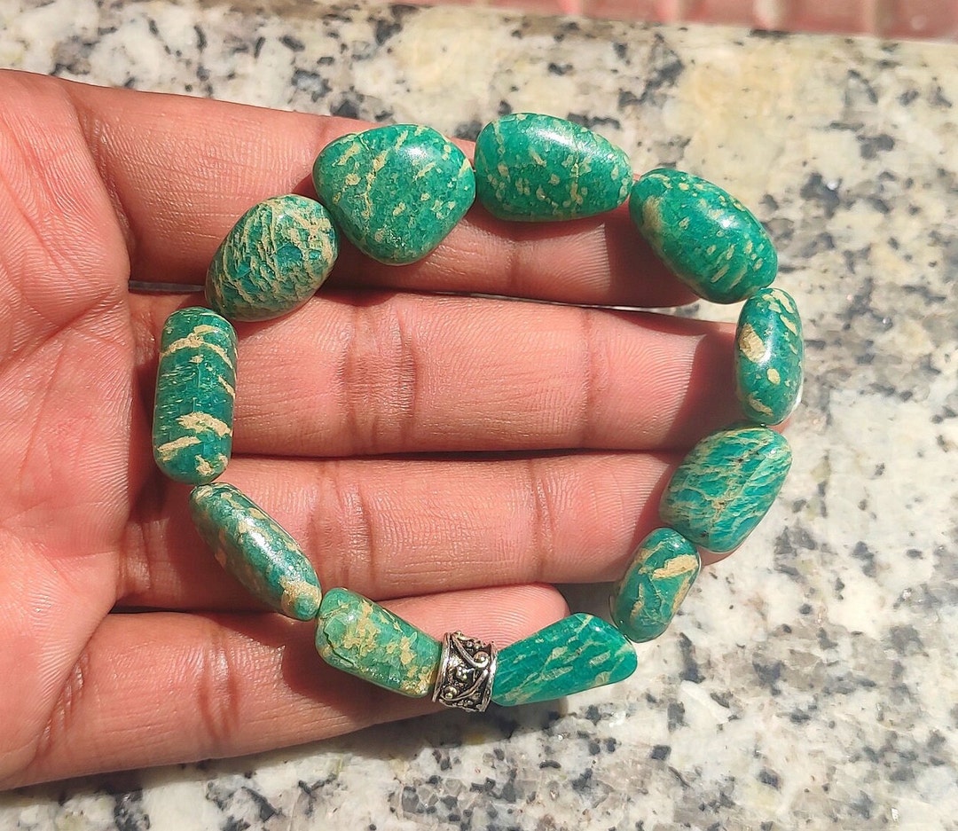 Beautiful ~ Amazonite Bracelet - Tumble Bracelet - Mataphyiscal Crystal - Natural Amazonite ...