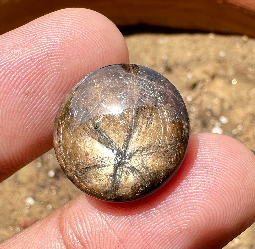 Trapiche.! Rare Sapphire Cabochon - Natural Golden Trapiche Sapphire ...