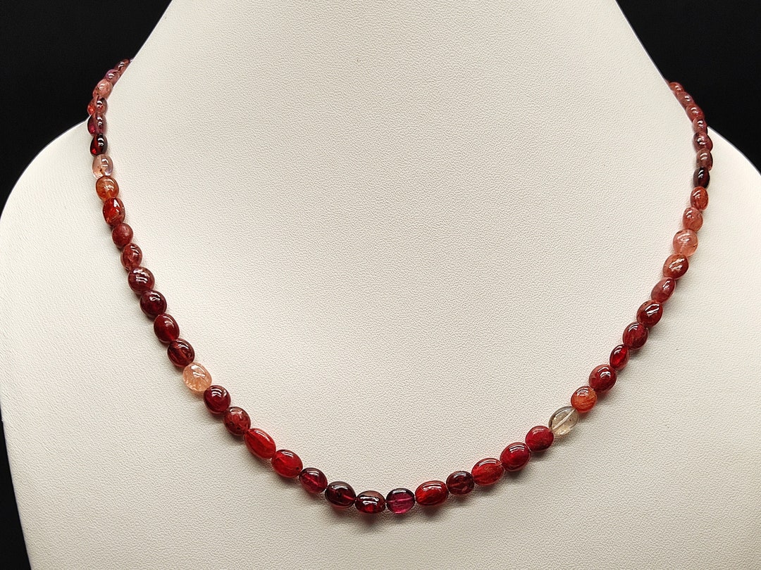 BURMESE MULTI SPINEL- Natural Burmese Spinel Smooth Beads Necklace ...