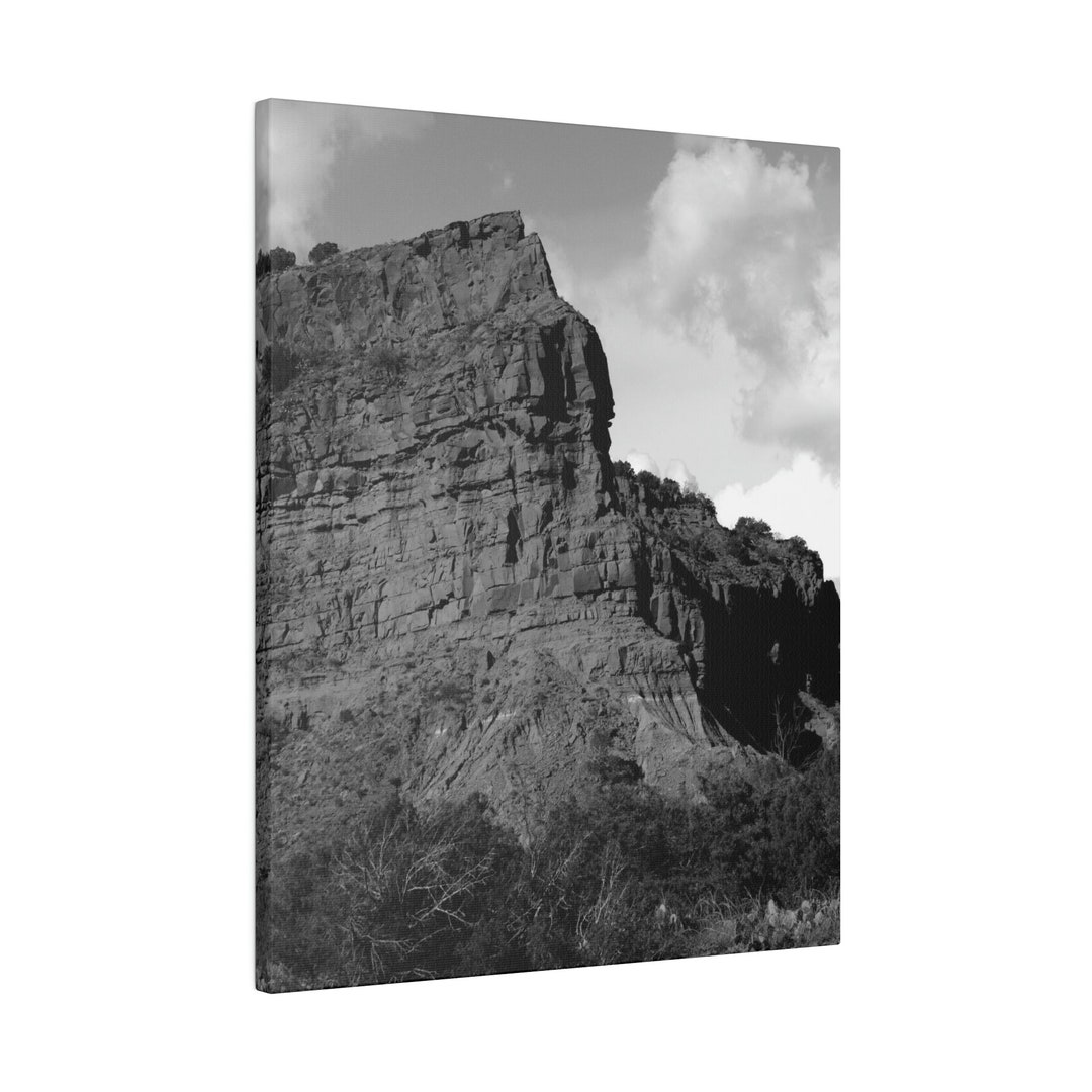 Black & White Rock Face of the Canyon Wall of Caprock Canyon Matte ...