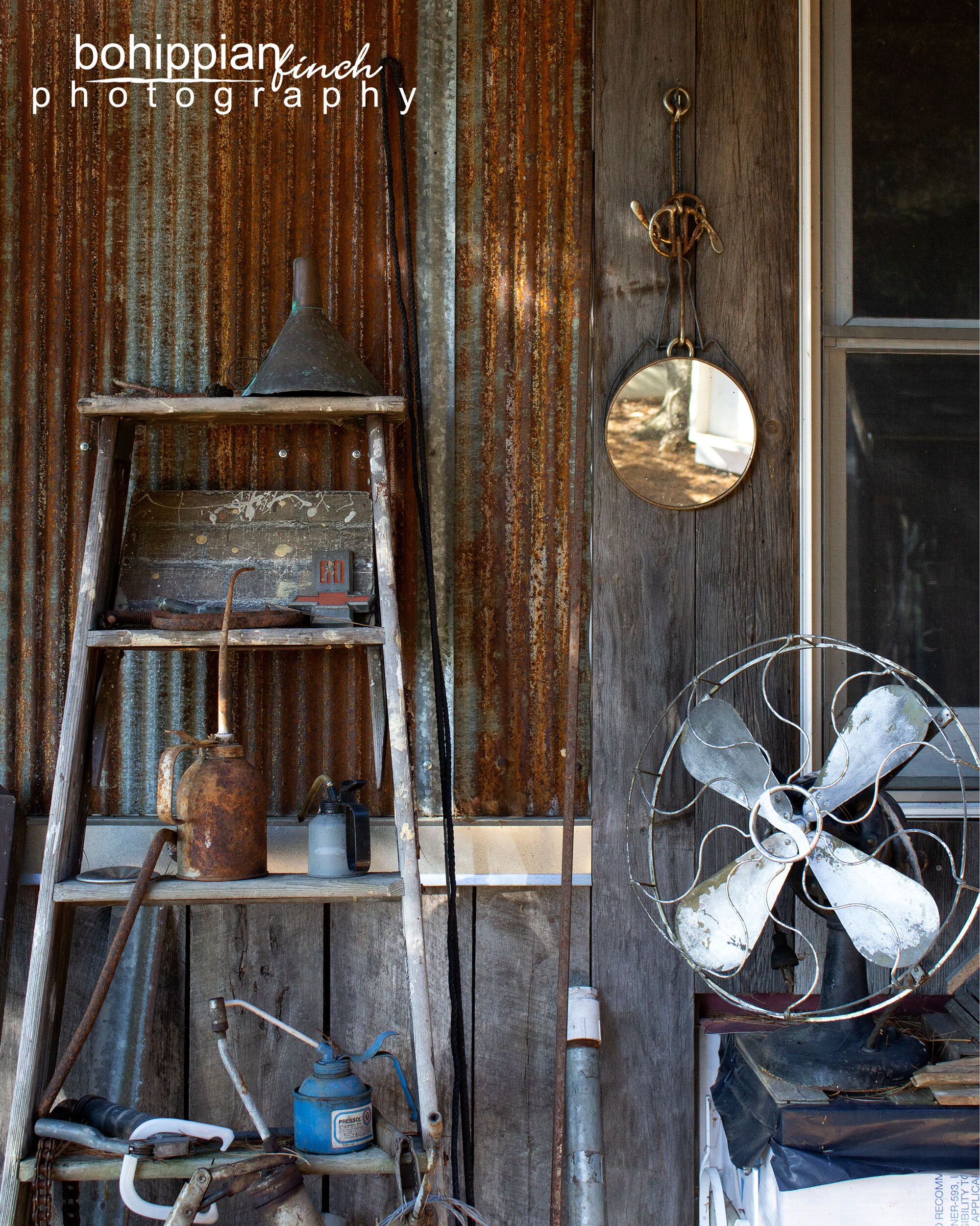 Digital Download Rustic Cabin Rusted Tin Wall and Old Ladder Full Color ...