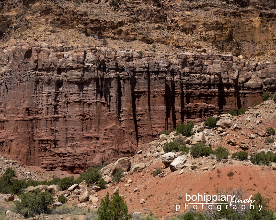 Digital Download Cut Rock Face in the Desert Mountains of New Mexico ...