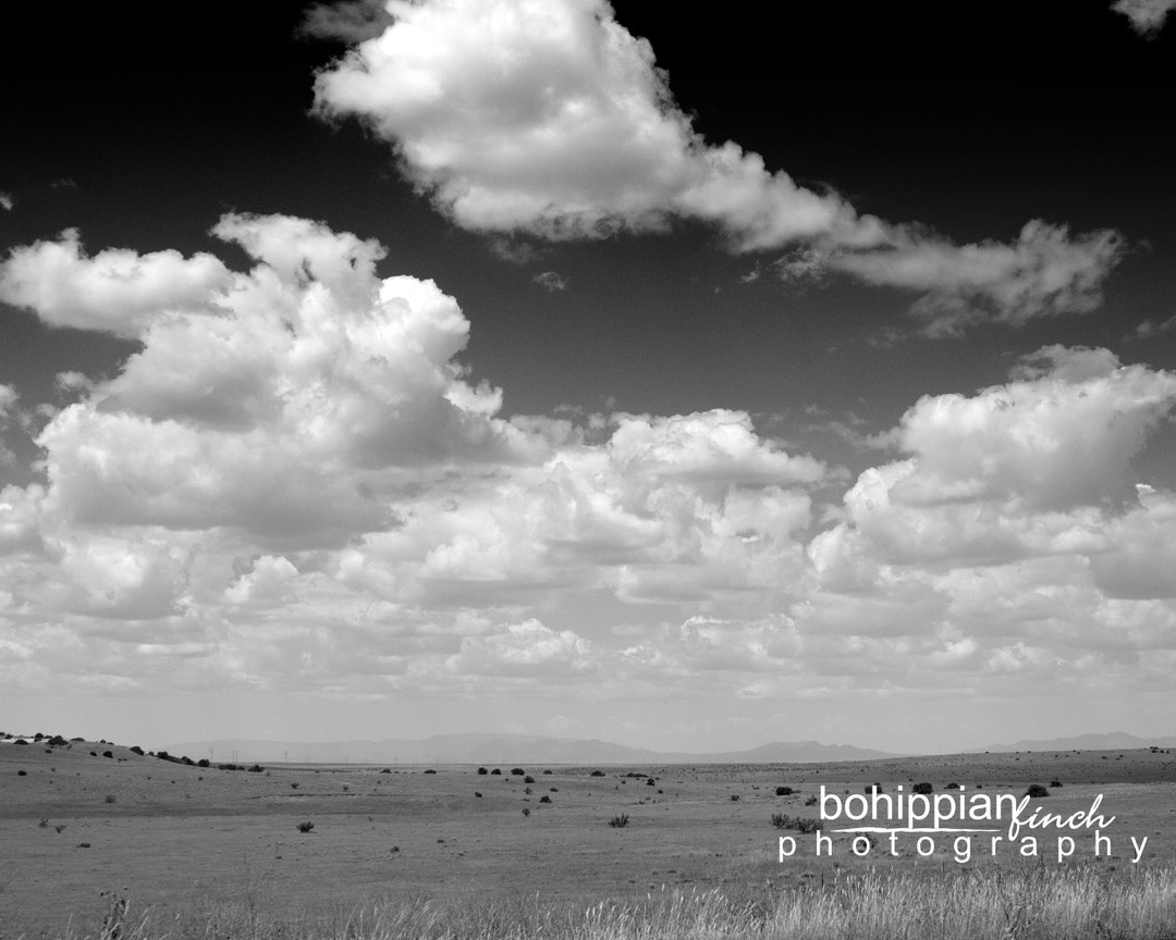 Digital Download Big White Fluffy Clouds Over Oklahoma Prairie ...