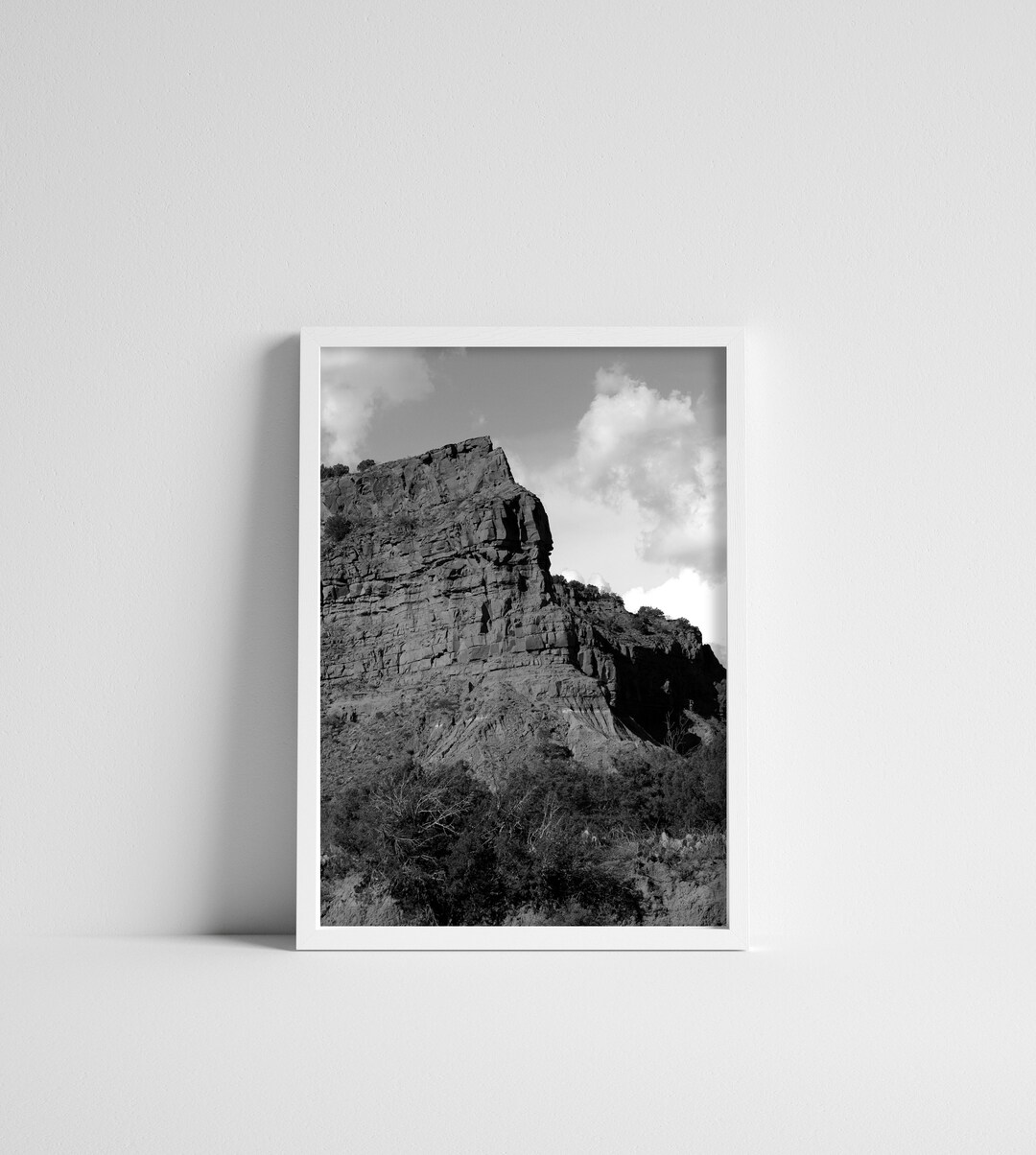 Black & White Rock Face of the Canyon Wall of Caprock Canyon ...