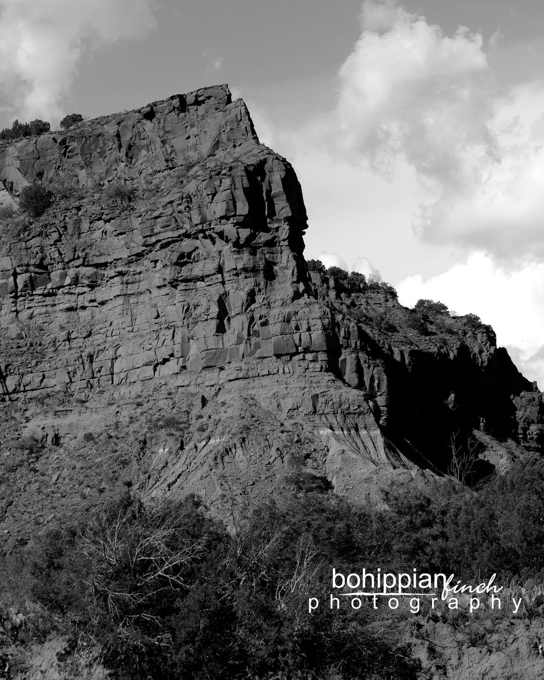 Digital Download Black & White Rock Face of the Canyon Wall of - Etsy