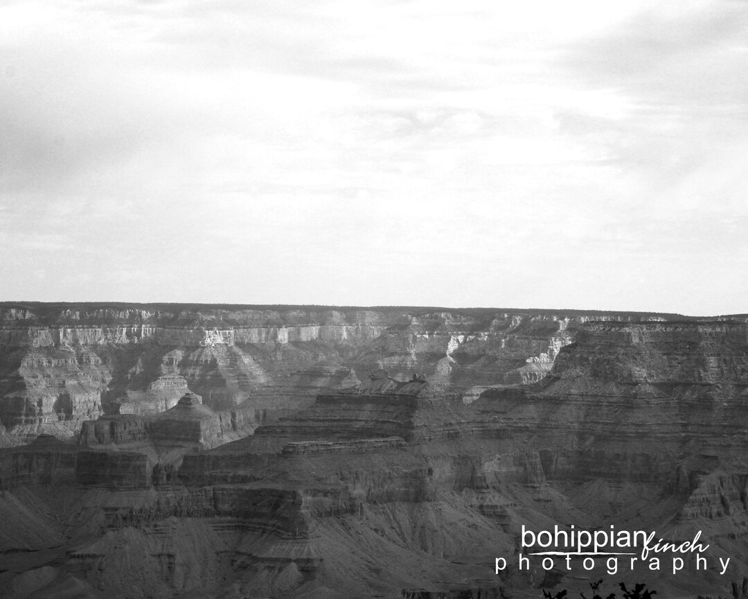 Digital Download Black & White Broad Landscape of the Grand Canyon ...