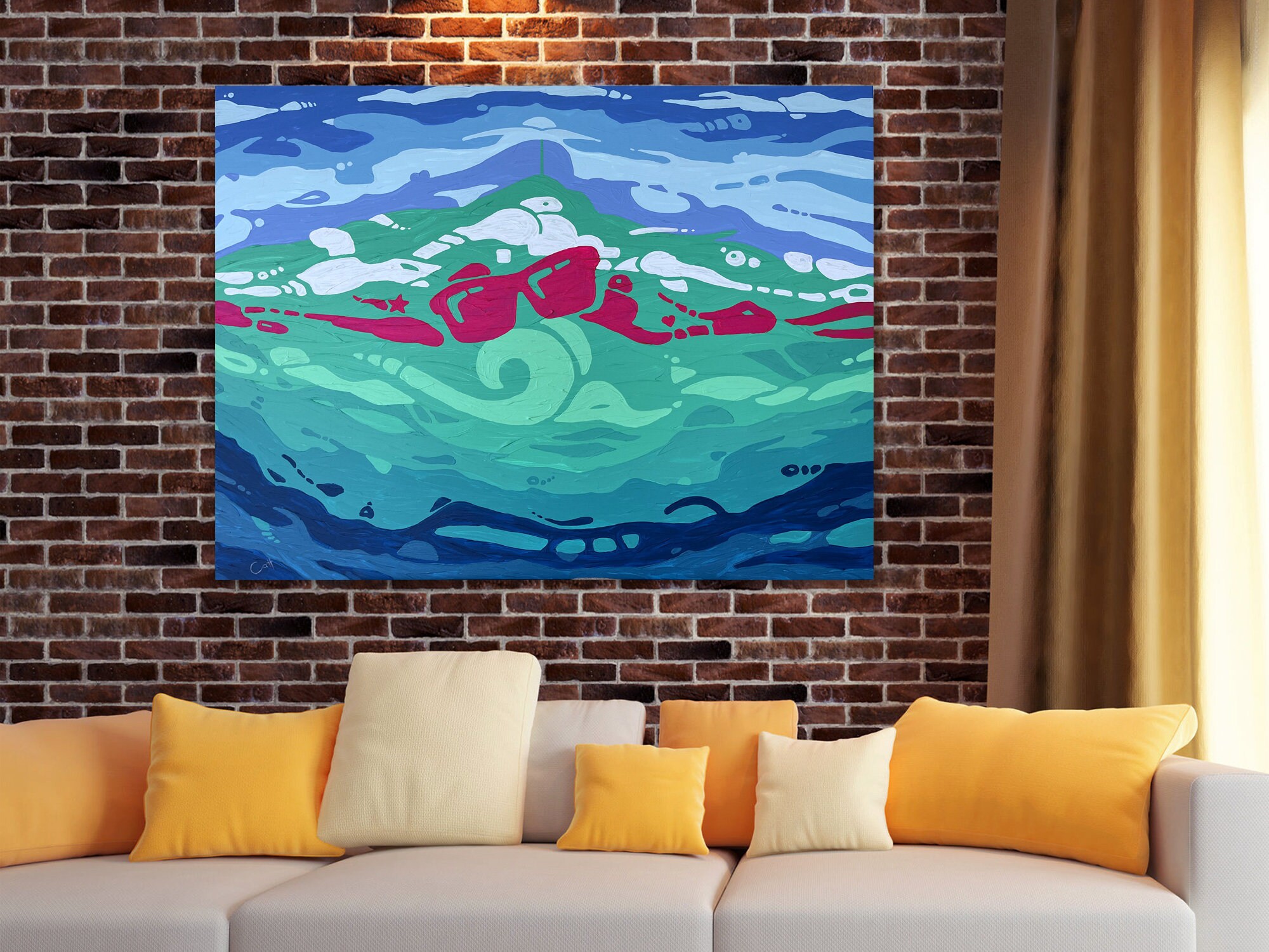 LOVE Theme- Original Abstract Painting- Seascape- Vacation- Sunglasses ...