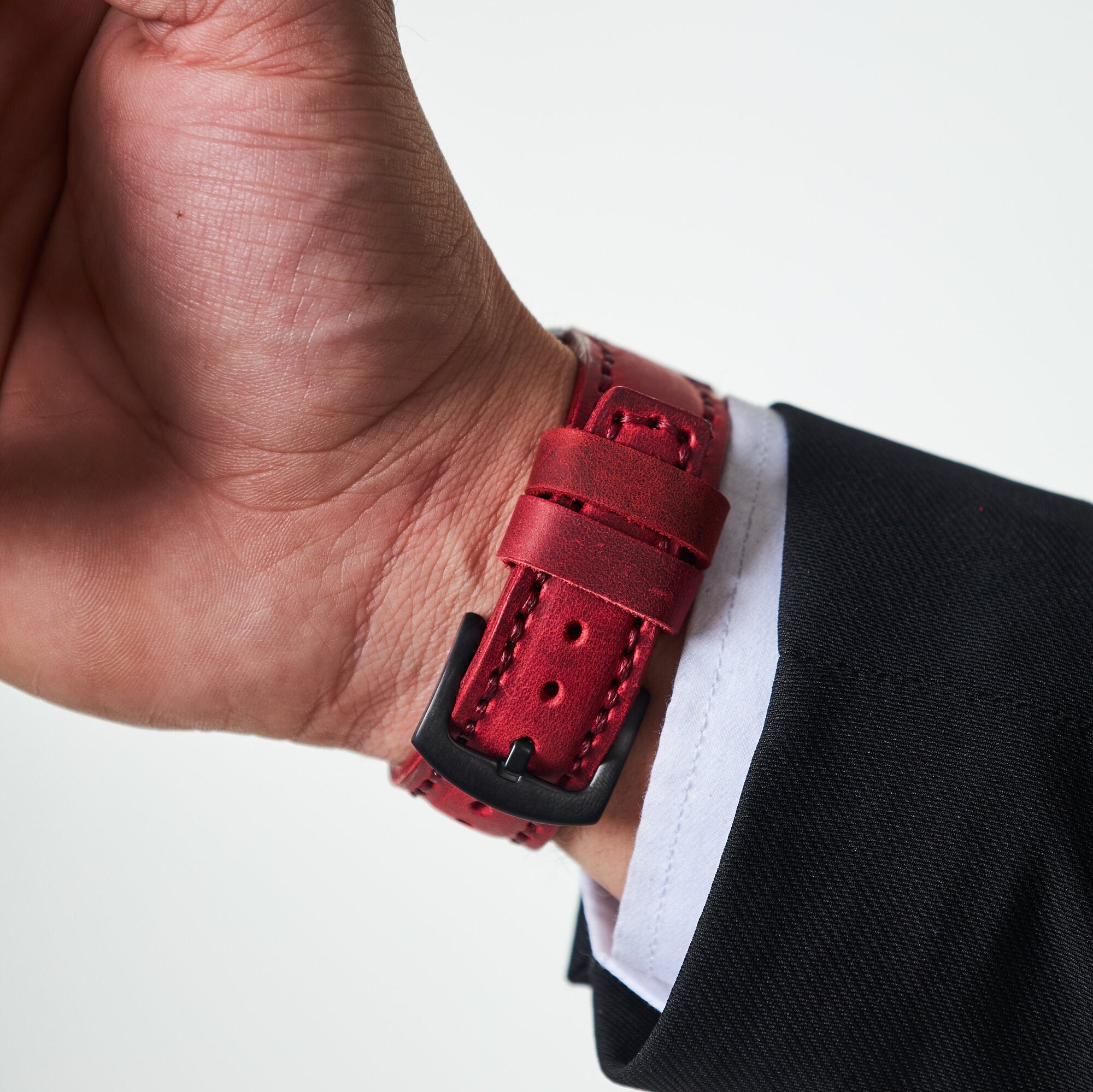 Custom Garmin Watch Strap, Personalized Gift, Red, Garmin Fenix ...
