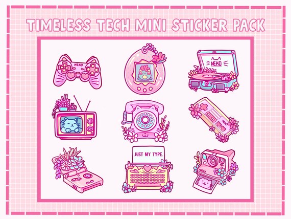 Timeless Tech Glitter Mini Sticker Pack - Etsy