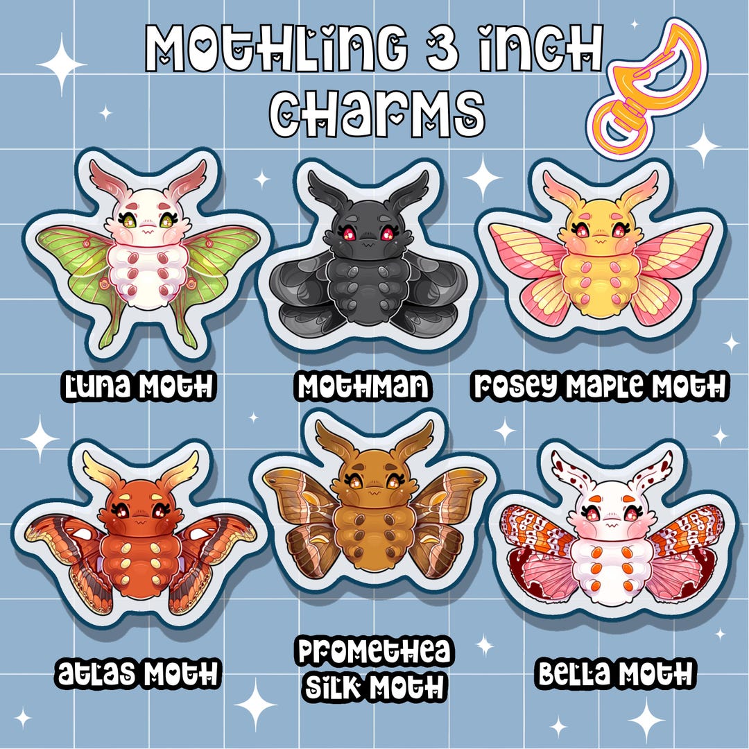 Mothling Charms | Kawaii, Cryptids, Moths | - Etsy