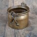 Brass Cauldron With Handle - Antique Offering Spell Pot - Rustic Small ...