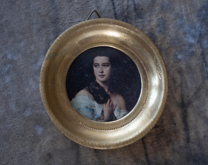 Small Round Picture Frame Vintage Gold Photo Frame - Etsy