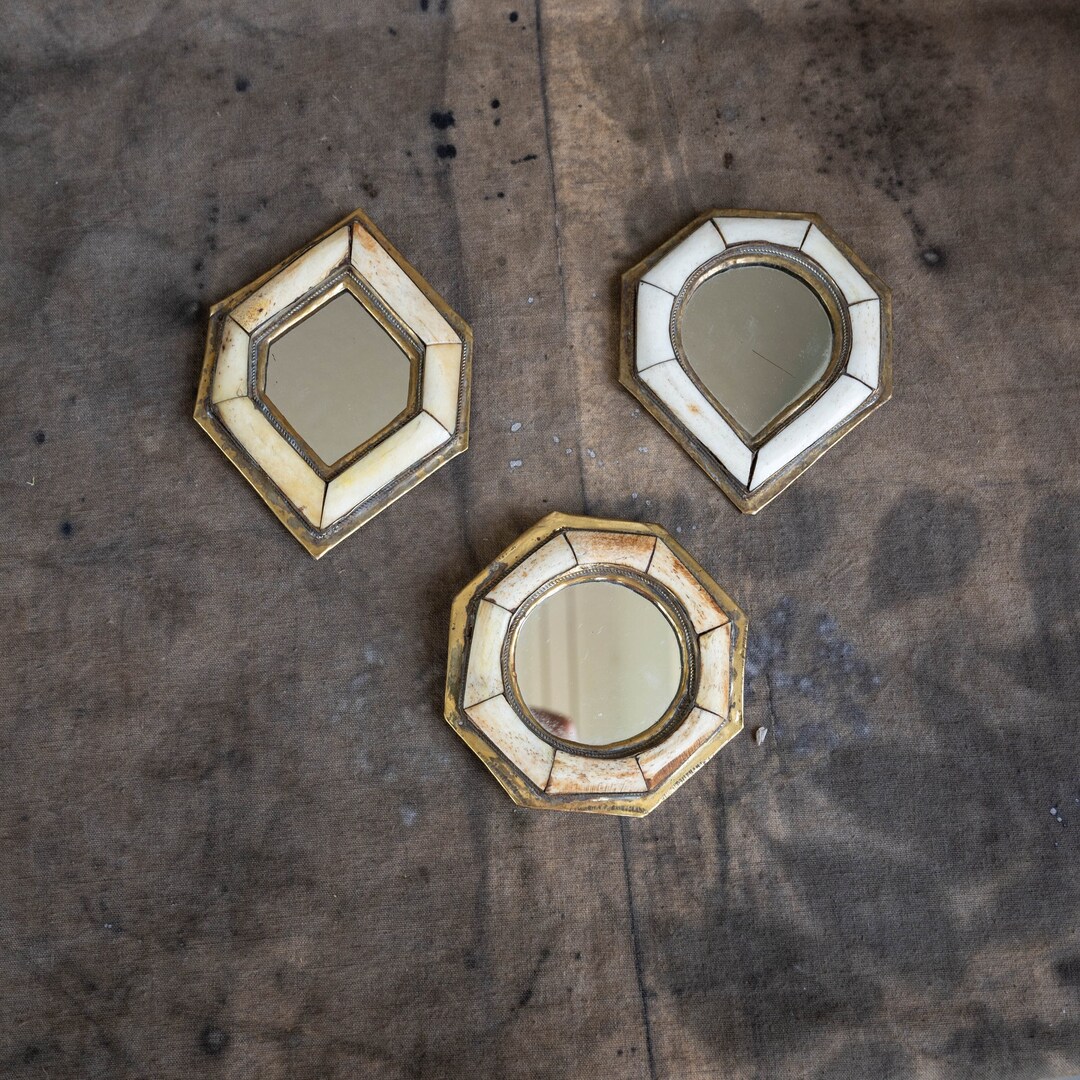 SET of 3 Small Decorative Mirrors - Moroccan Wall Mirrors - Vintage ...