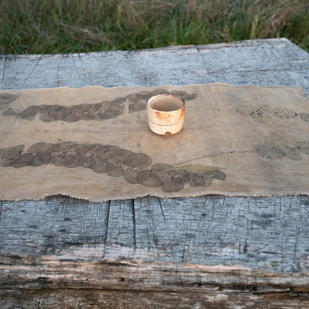 Rustic Linen Tea Runner Chabu for Gongfu Cha Handmade Altar Cloth Hand ...