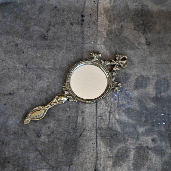 Baroque Hand Mirror With Handle Ornate Handheld Mirror Antique - Etsy