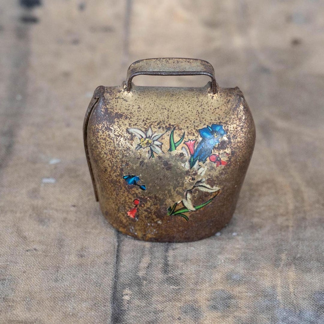 Vintage Cow Bell Hand Painted Rustic Home Decor Witch Bells Antique ...