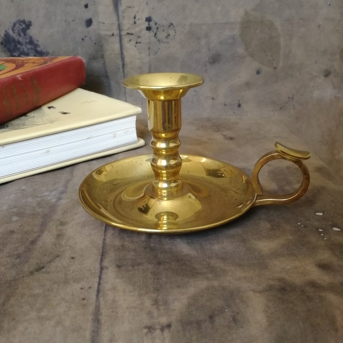 Chamber candle holder Vintage brass candlestick holder with | Etsy