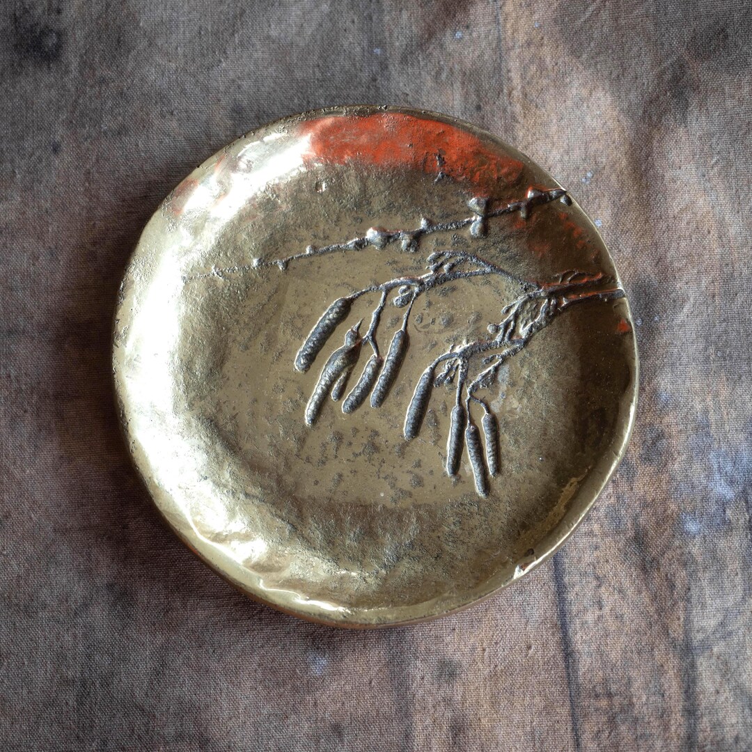 Altar Offering Plate - Vintage Brass Trinket Dish - Pillar Candle Plate ...