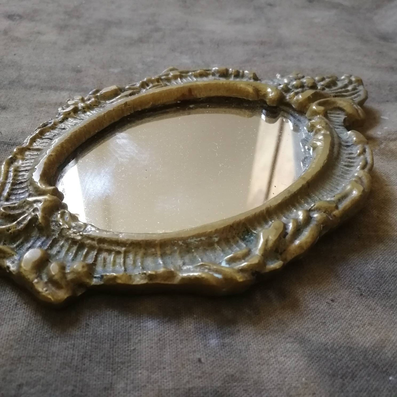Hand Held Mirror Antique Hand Mirror Victorian Ornate Gold - Etsy