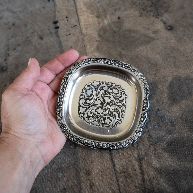 Silver Altar Plate Vintage Offering Bowl Mandala Trinket Dish - Etsy