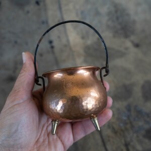 Mini Copper Cauldron Vintage Witches Pot Small Incense Burner Tiny ...