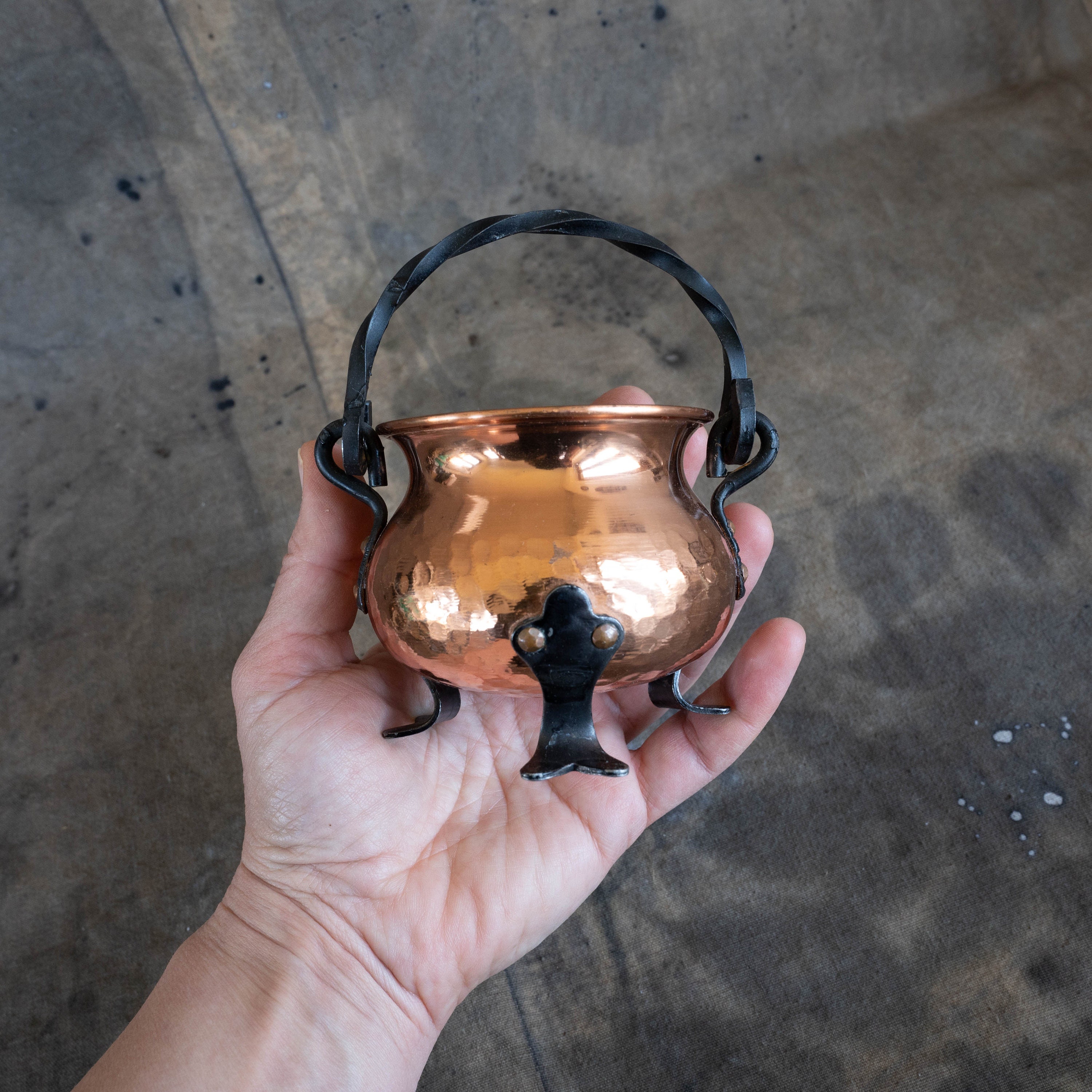 Mini Copper Cauldron Vintage Witch Pot Offering Bowl - Etsy