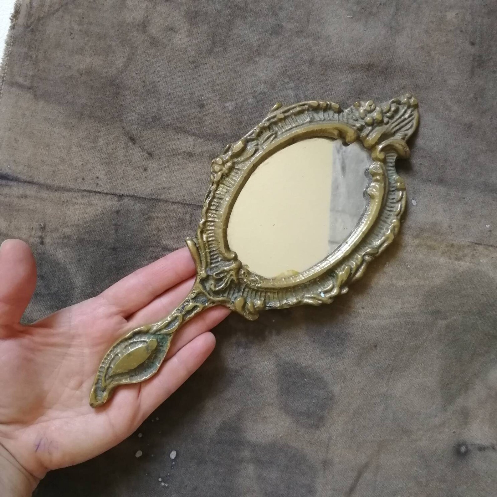 Hand Held Mirror Antique Hand Mirror Victorian Ornate Gold - Etsy